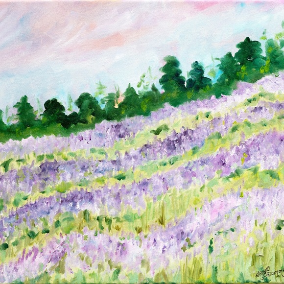 Oil Painting by Aren Dummer | Art | Lavender Fields Art Print Purple Flower Landscape ...
